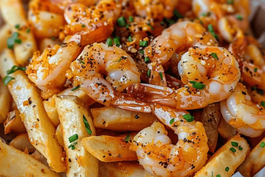 Garlic Shrimp Loaded Fries - cookefast.com