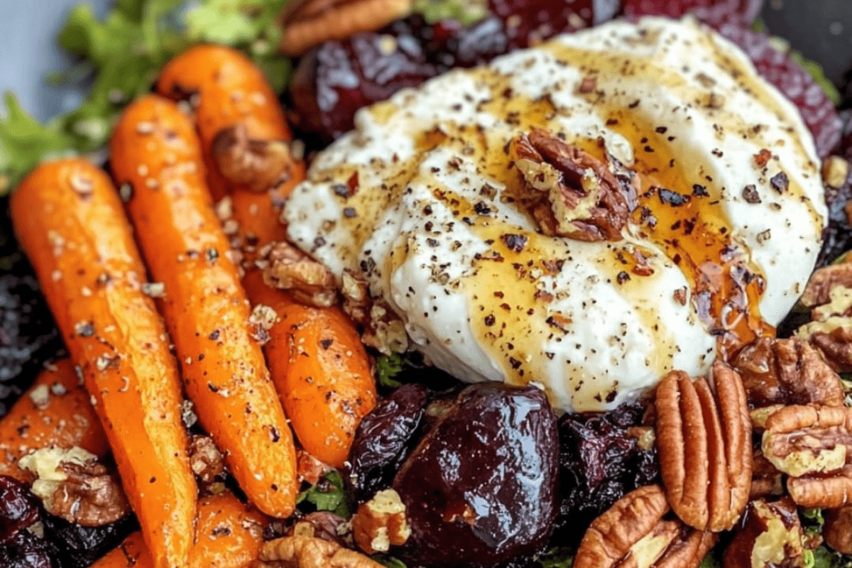 Thanksgiving Burrata and Roasted Beet Salad with Maple-Glazed Carrots ...