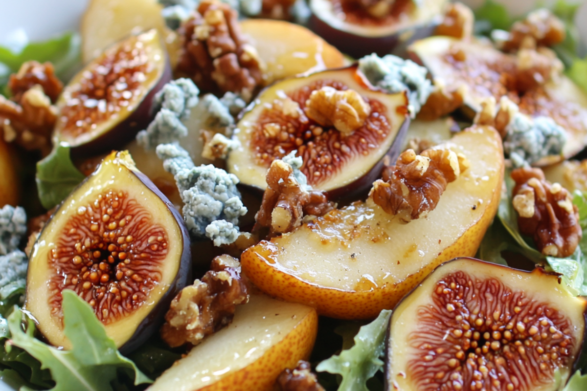 Fig Pear Blue Cheese Salad Cookefast