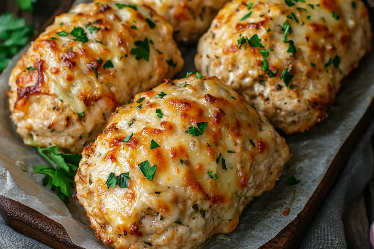 Garlic Parmesan Chicken Meatloaves - cookefast.com