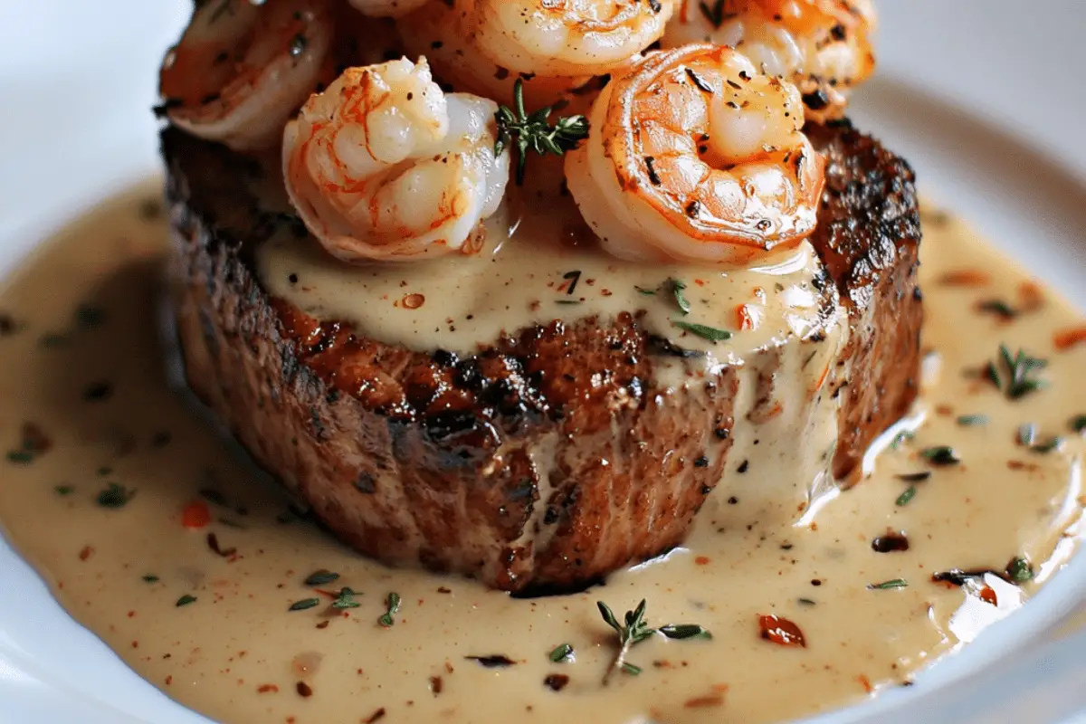 Filet Mignon with Shrimp and Lobster Cream Sauce - cookefast.com
