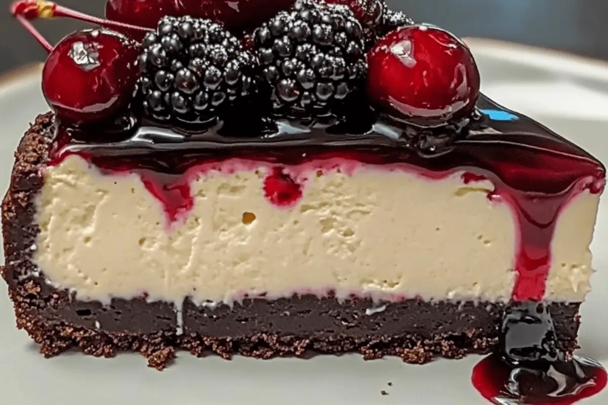 Black Forest Cheesecake Recipe Dessert with Cherries Chocolate