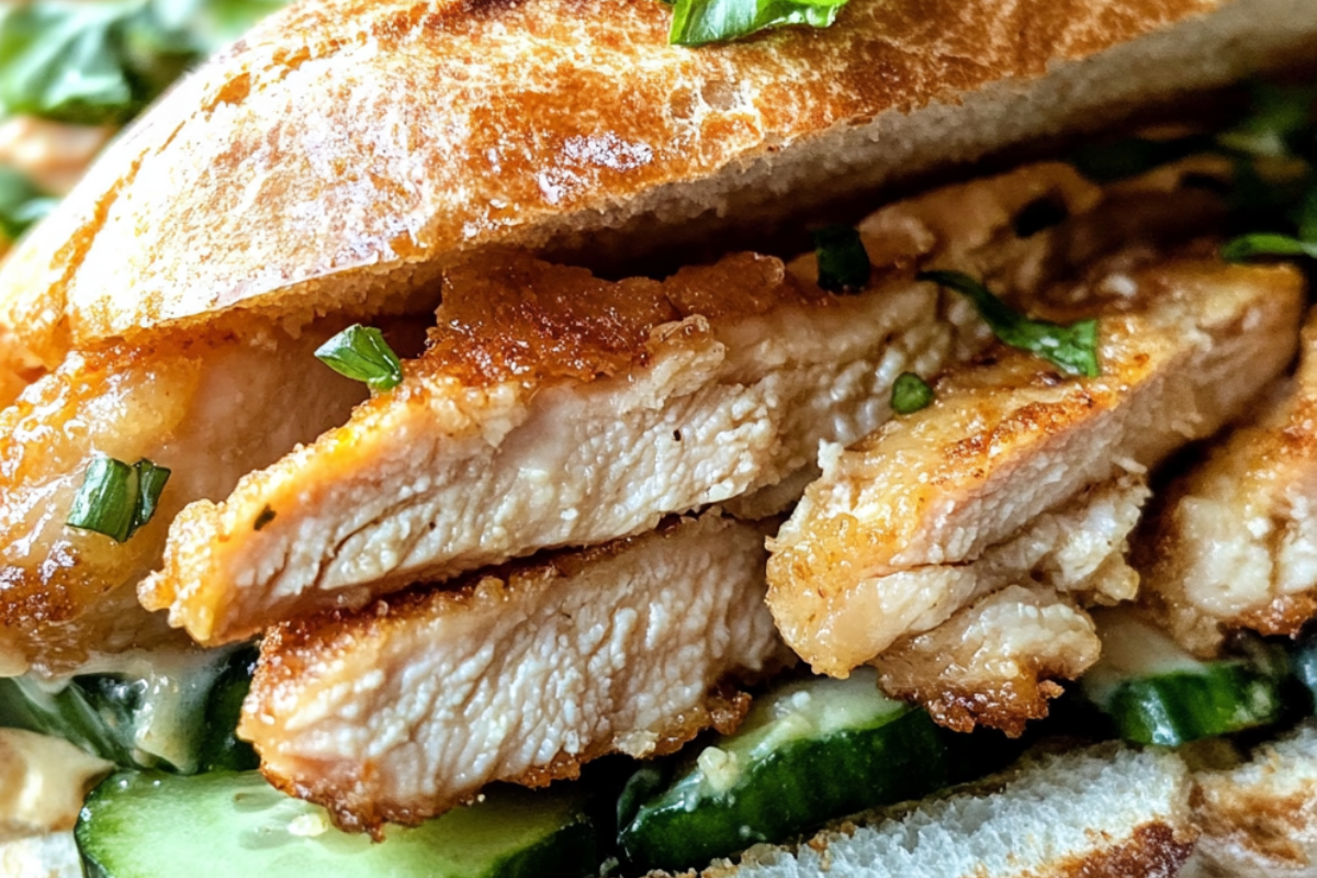 Crispy Lemon Pepper Chicken Sandwich with Honey - Perfect Lunch Recipe
