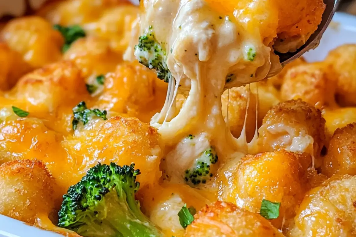 Broccoli, Chicken & Cheddar Tater Tot Casserole | Easy Comfort Food Recipe