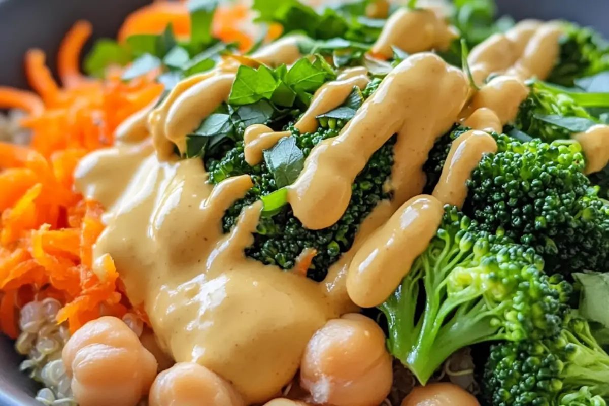 Broccoli & Chickpea Power Bowl with Lemon Tahini Dressing - Healthy ...