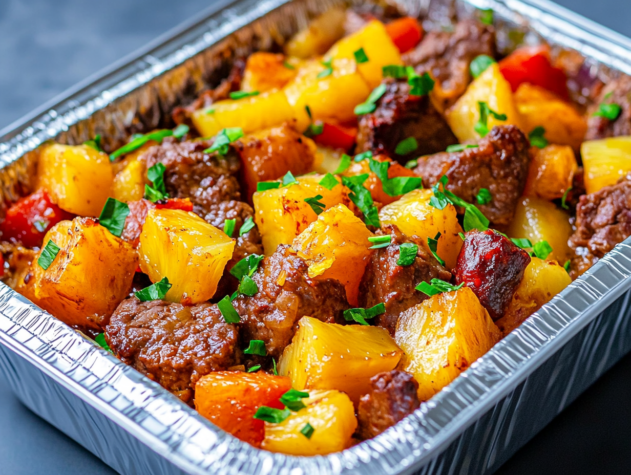 Sweet and Tangy Pineapple Beef Bake Recipe | Easy and Flavorful Meal