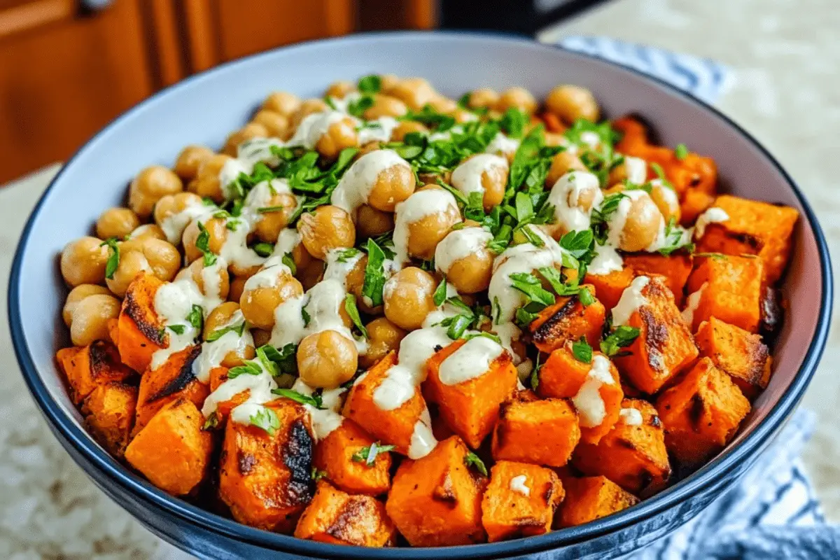 Delicious Sweet Potato and Chickpea Wellness Bowl - cookefast.com