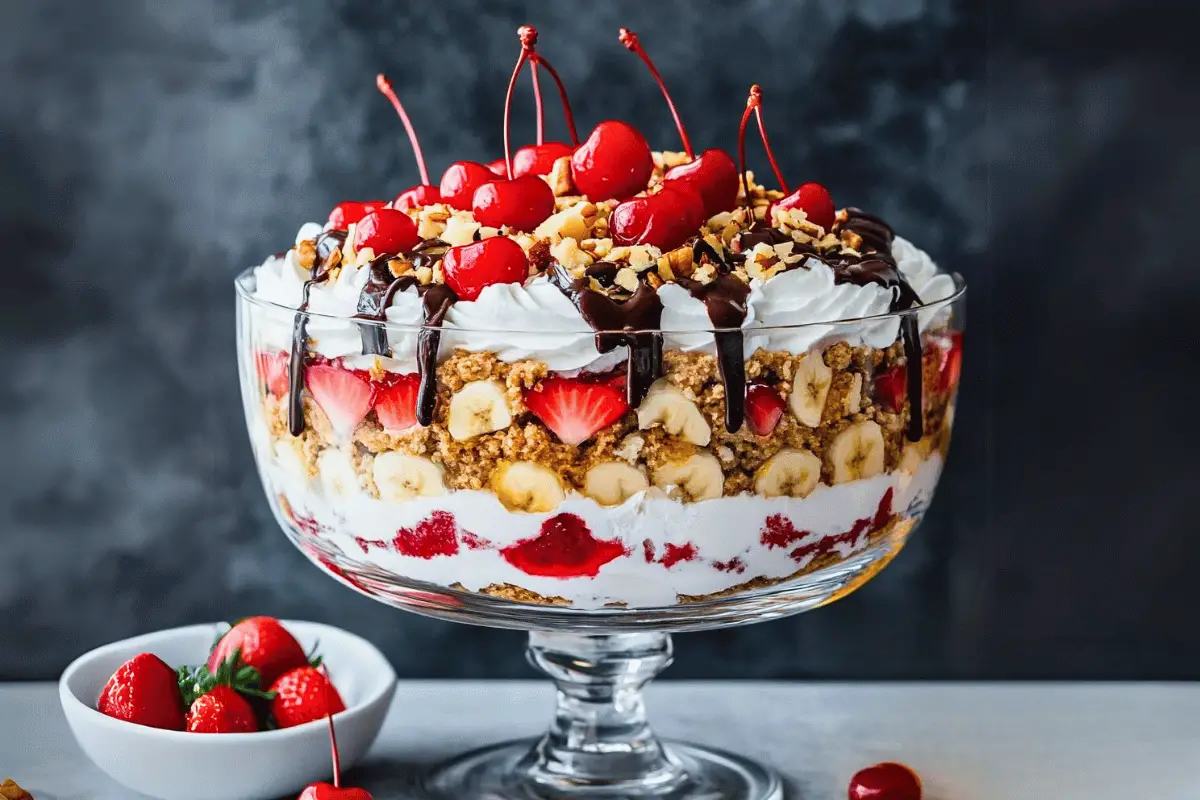 No-Bake Banana Split Cake – Easy Layered Dessert Recipe