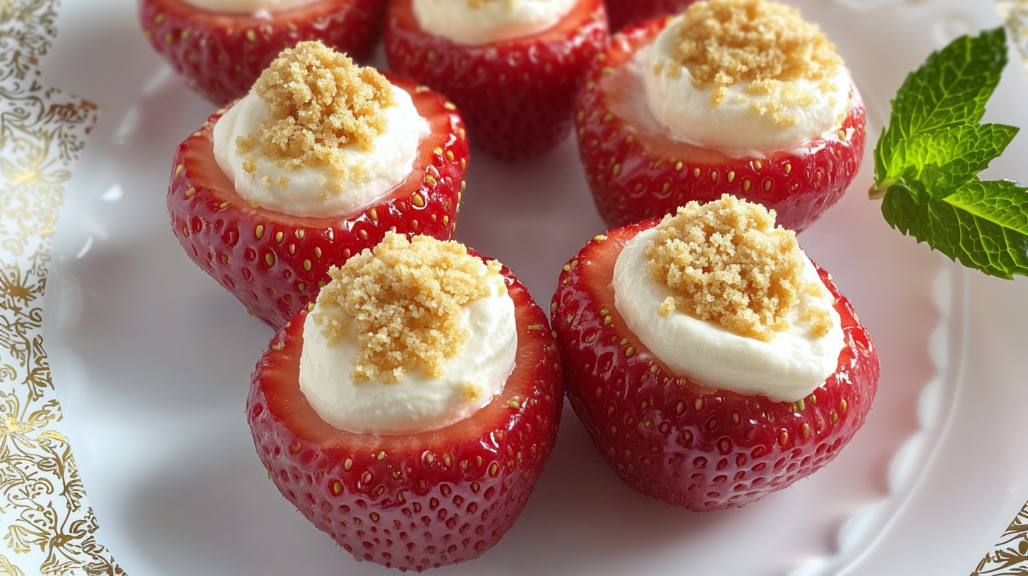 CHEESECAKE DEVILED STRAWBERRIES are a delicious treat. - cookefast.com
