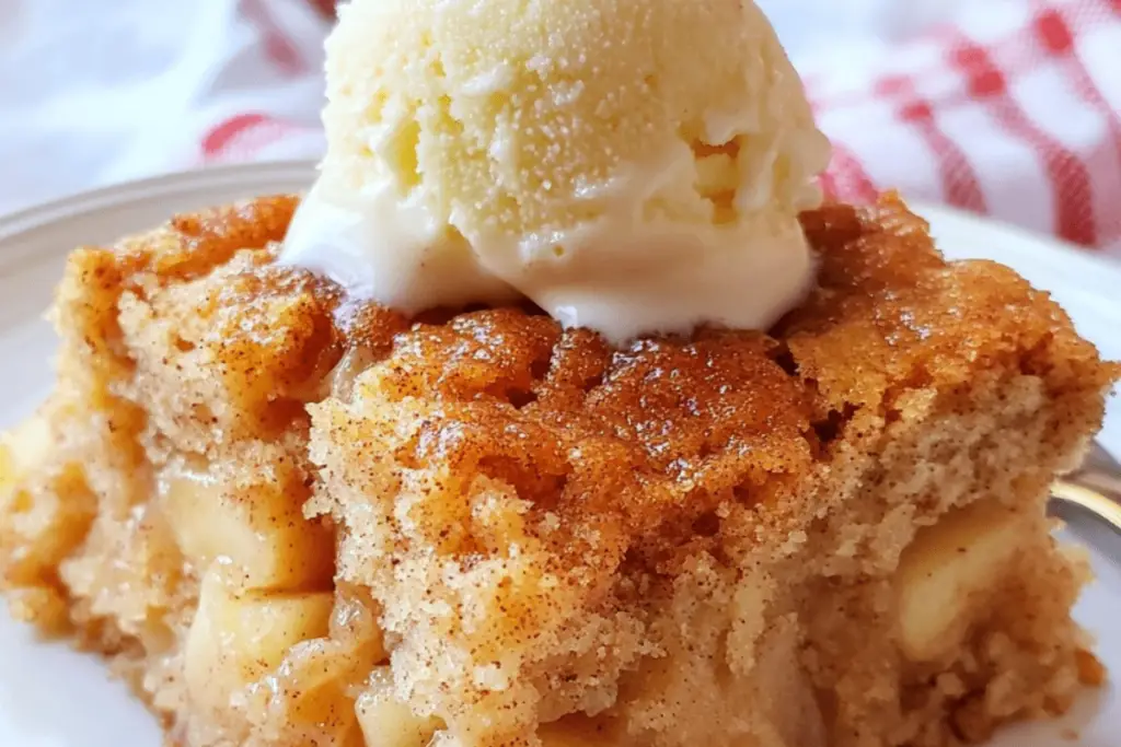 Apple Snickerdoodle Dump Cake with Cinnamon Glaze