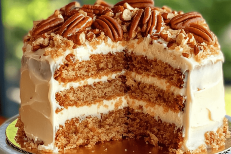 Butter Pecan Layer Cake with Maple Frosting