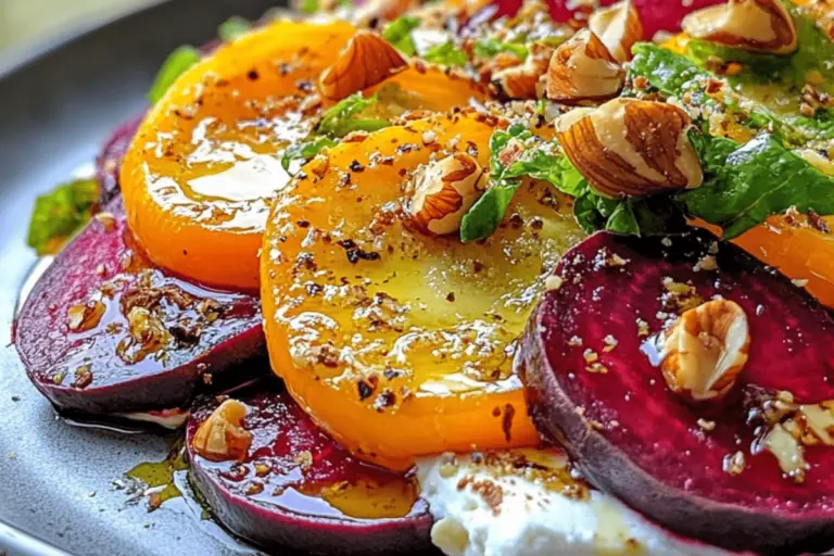 Winter Beet and Burrata Salad with Maple-Toasted Hazelnuts - cookefast.com