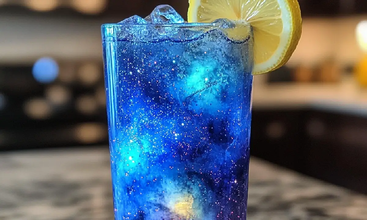 Electric Nebula Fizz Cocktail – A Stunning Cosmic Blue Drink