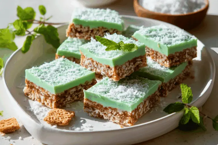 Crunch Minty Chocolate Coconut Slice
