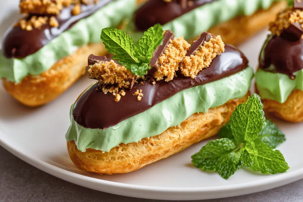 Mint Slice Chocolate Éclair – Choux Pastry