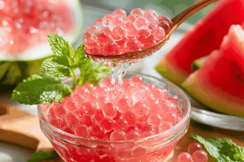 Watermelon Popping Boba – DIY Molecular Gastronomy Recipe