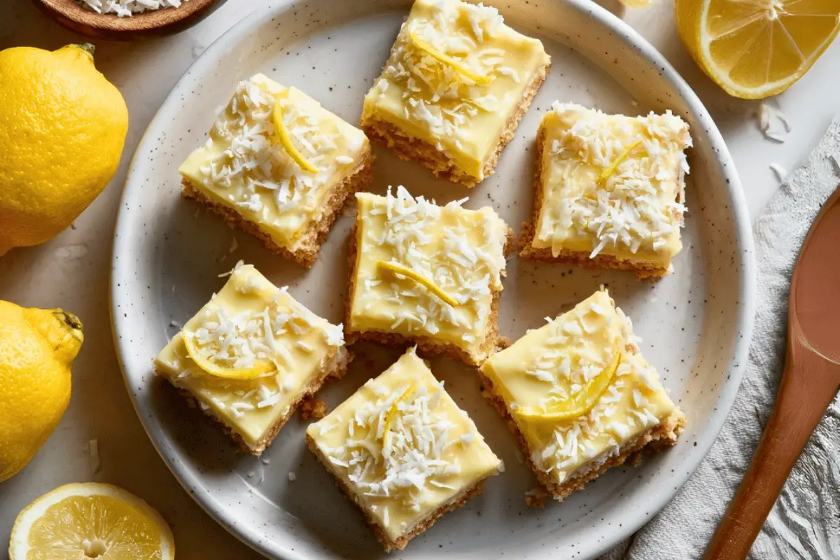 No-Bake Lemon Slice with Condensed Milk & Coconut